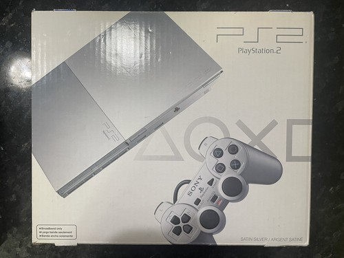 SONY PLAYSTATION 2 PS2 SLIM CONSOLE SILVER (SCPH-9001 SS) BUNDLE w ...