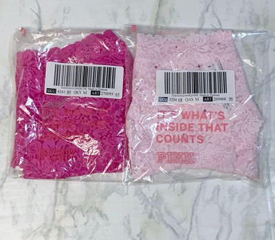 2 PACK Victoria's Secret PINK Wink Lace CHEEKY Panty Bling Medium NWT ...