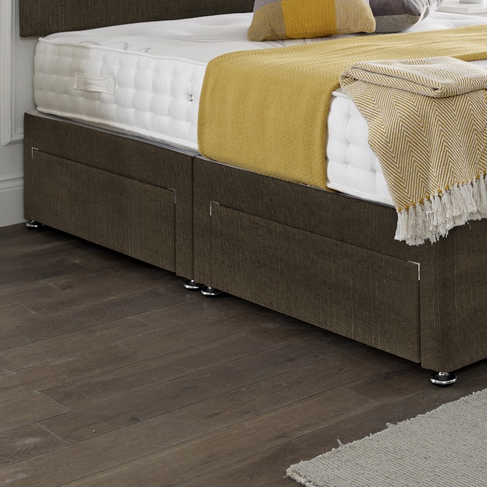 8x Chrome Feet Leg Gliders Castor & Insert For Divan Bed Base Sofa ...