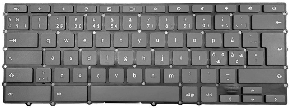 Original NORDIC KEYBOARD Lenovo Chromebook S340-14 S330 QWERTY GRAY | eBay