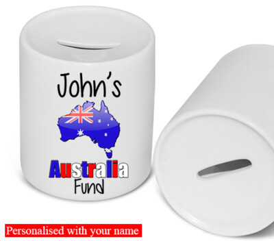 Australia Fund Money Box Piggy Bank Savings Jar Personalised | eBay UK