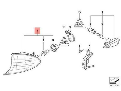 OEM BMW E46 ESTATE RIGHT CORNER LIGHT LIGHT TITANIUM 63137165852 ...
