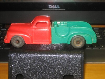 VINTAGE HUBLEY KIDDIE TOY 6 3/4" PLASTIC TOW TRUCK RED + GREEN #332 ...