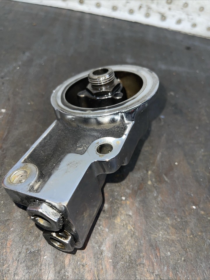 92-99 Harley hd Chrome Oil Filter Bracket Mount Big Twin Softail 26369 ...