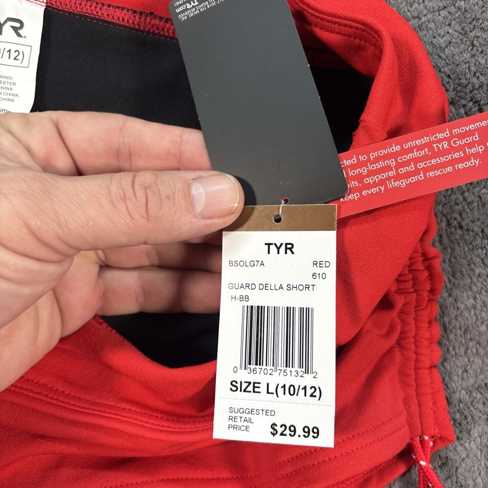 TYR Womens Life Guard Della Boyshort Swimsuit Bottom ~Size Large Red ...