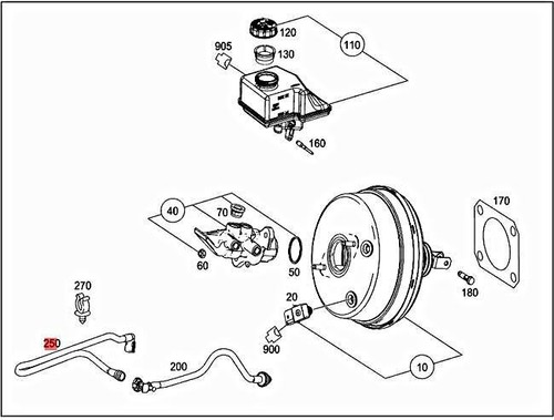 Genuine MERCEDES Gle Gls W166 Partition point to engine Vacuum line ...