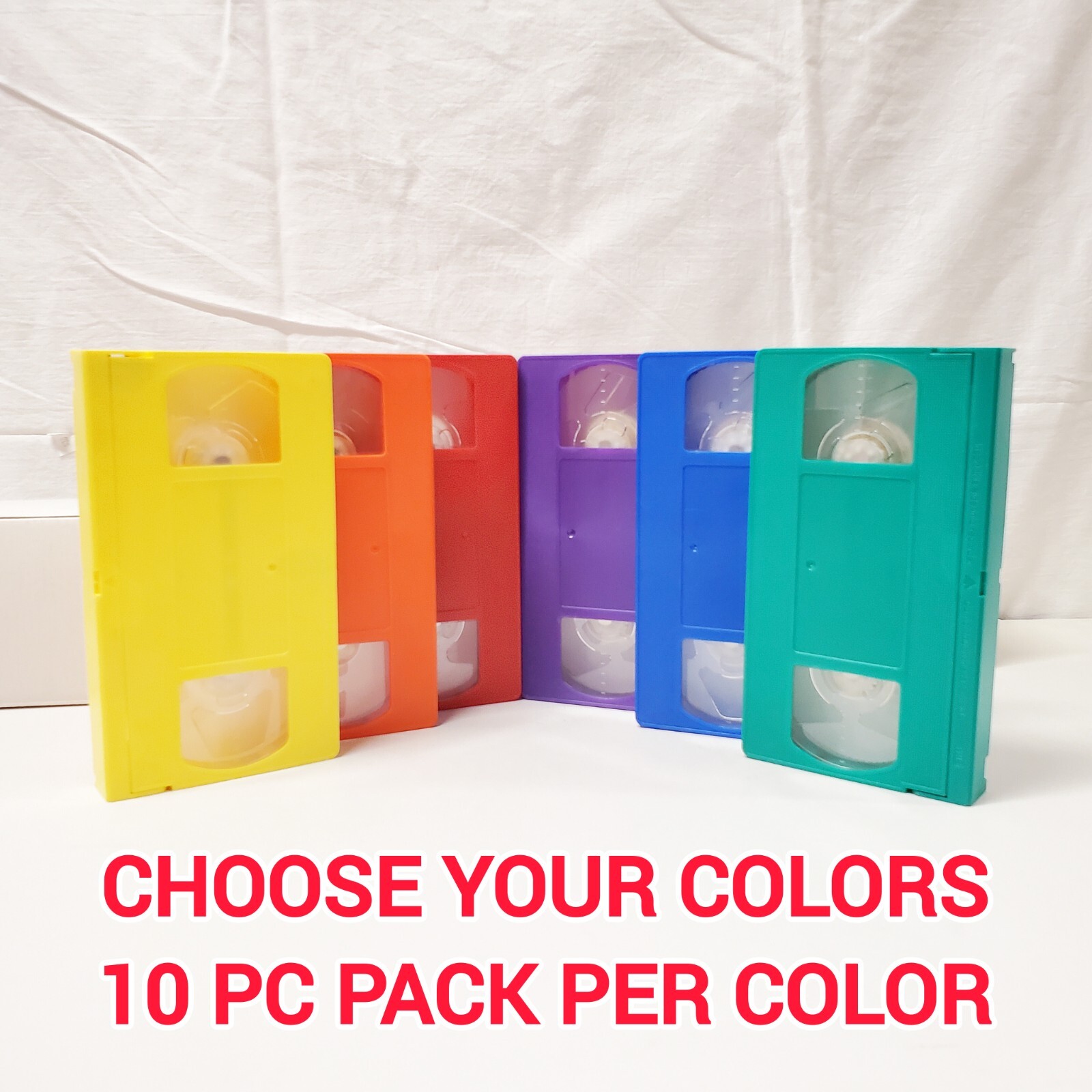 VHS Video Cassette Shell Box Empty Blank Colored V-0 Bulk Prop Party ...