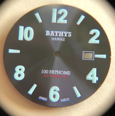 New Genuine BATHYS Hawaii 100 Fathoms Automatic Silver Ruthenium dial ...