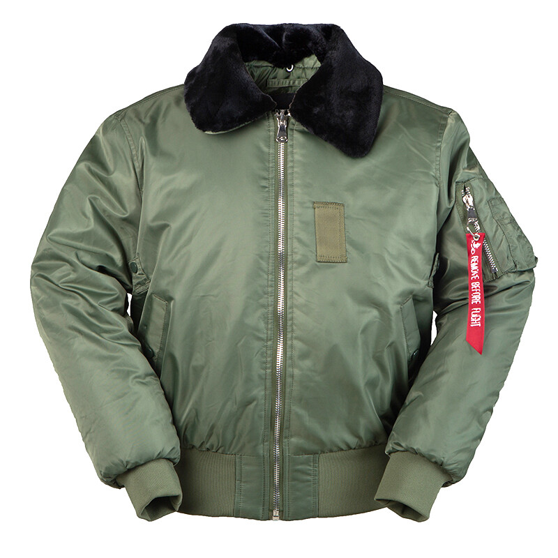 Mens US Army B15 Bomber Jacket Pilot Flight Flying Winter fur Collar ...