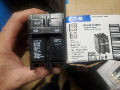 Eaton BR260 2 Pole 60 Amp Circuit Breaker Cutler Hammer BR260 NEW FREE ...