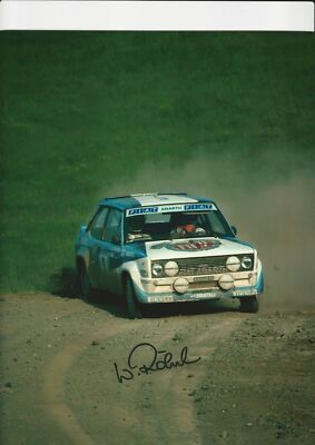 Walter Rohrl hand signed A3 16x12 colour photo WRC Fiat Abarth | eBay