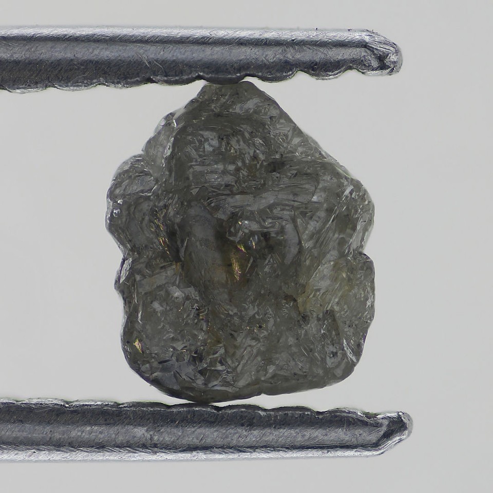 Rough Natural Loose 0.90 Ct 7.44x7.55x3.80MM Uncut Grey Fancy Diamond ...