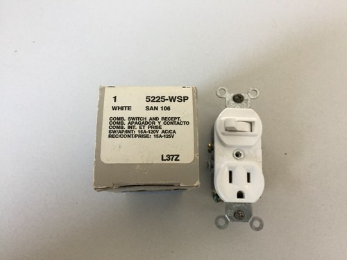 LEVITON 5225-WSP SWITCH AND RECEPTACLE COMBO | eBay
