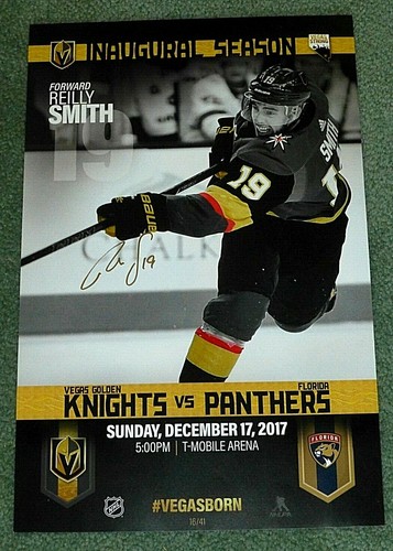 AUTOGRAPHED, signed Reilly Smith Game Poster #16/41, 12/17/17 vs ...