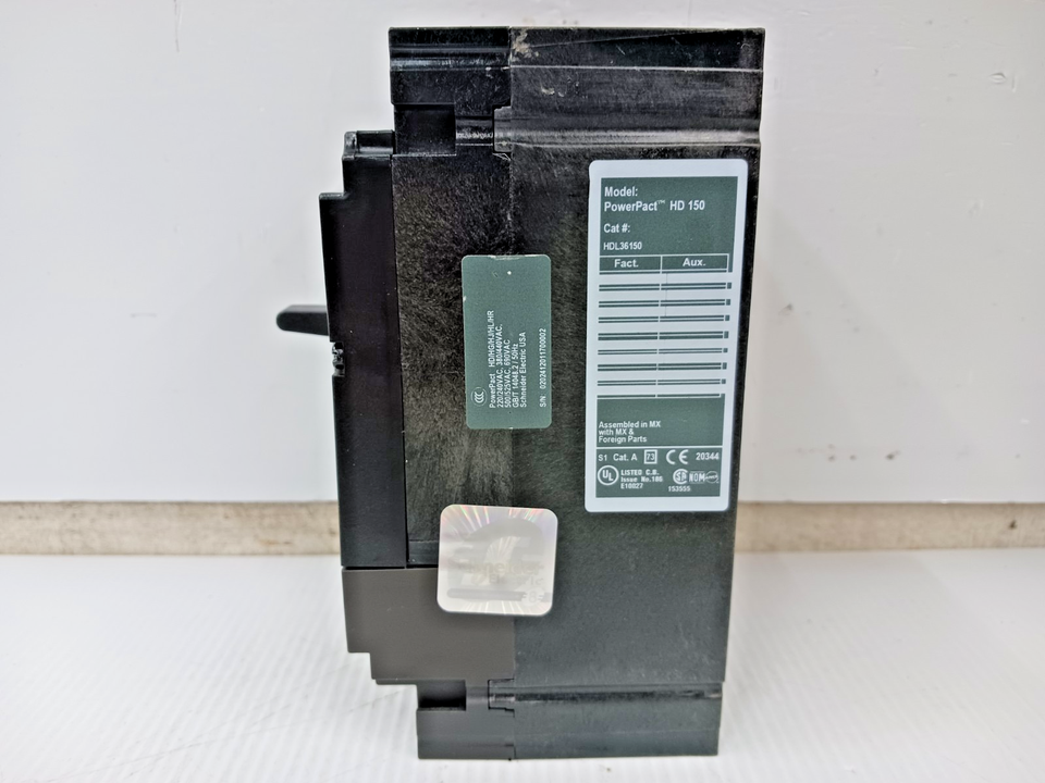 Square D PowerPact 150 Amp Circuit Breaker 3 Pole 600 VAC / 250 VDC ...