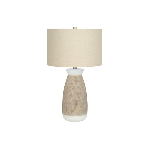 AS 27"H, Table Lamp, Cream Ceramic, With A Gold Finial On Top | eBay