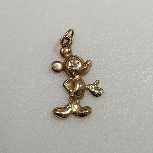 Vintage 14K Yellow Solid Gold Disney Mickey Mouse Cha… - Gem