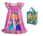 Disney Frozen Night Shirt with Tote Little Girls' Anna & Elsa 2 Piece ...