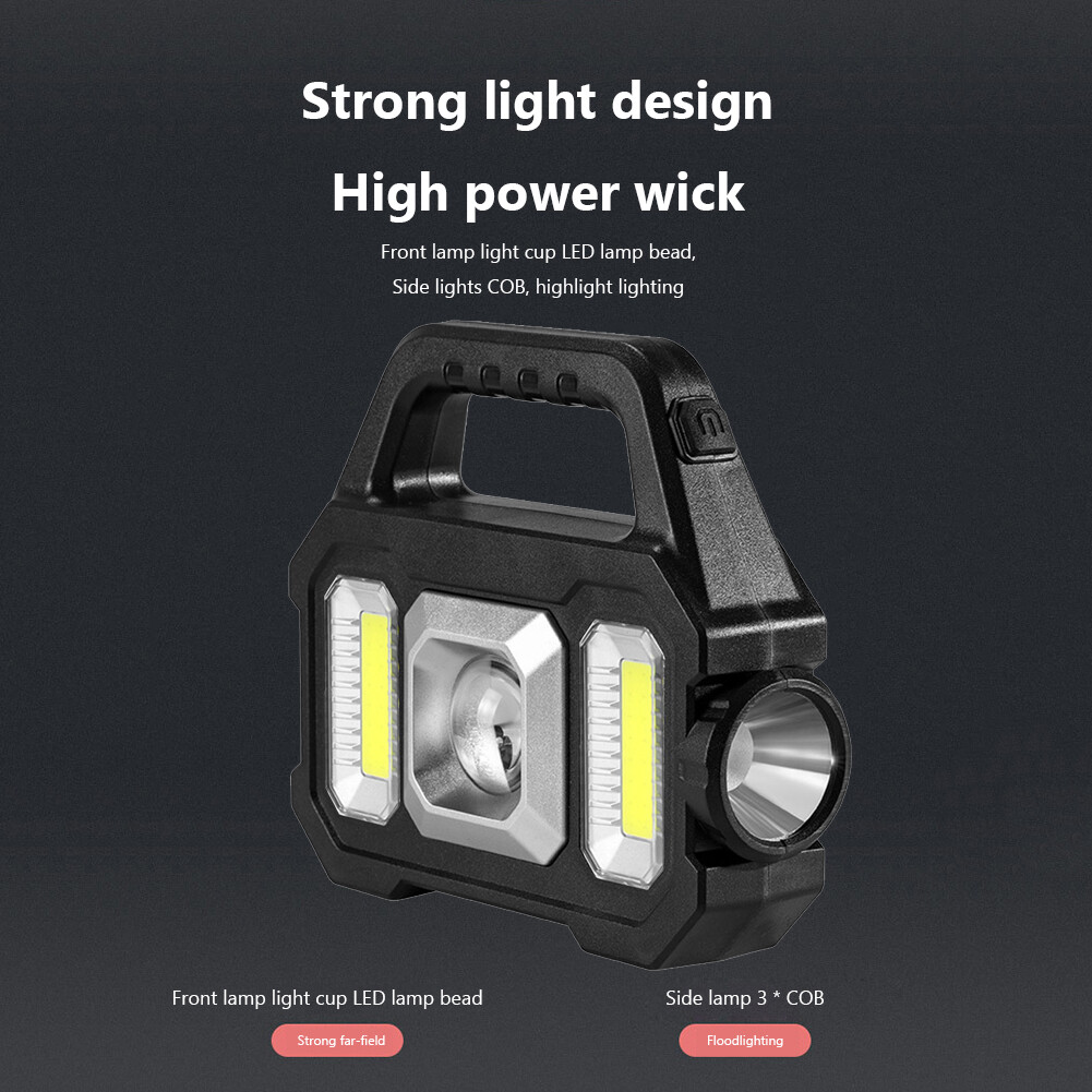 LED Electric Torch Waterproof Solar Handheld Flashlight for Camping ...