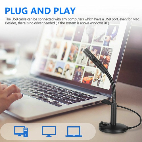 Stand Alone USB wired Microphone Mic for DELL HP Asus Desktop Laptop ...
