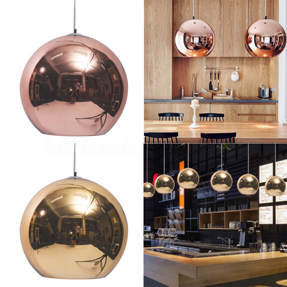 Glass Mirror Ball Ceiling Pendant Light Modern Dining Room Lamp ...