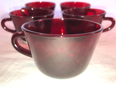 Five Ruby Red Cups Depression Glass Mint | eBay