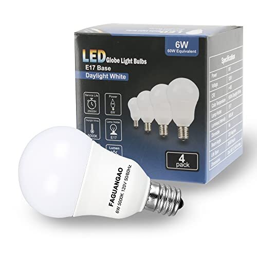 E17 Intermediate Base Led G14 Bulbs 6w 60w Equivalent 5000k Daylight 600lmglobe | eBay