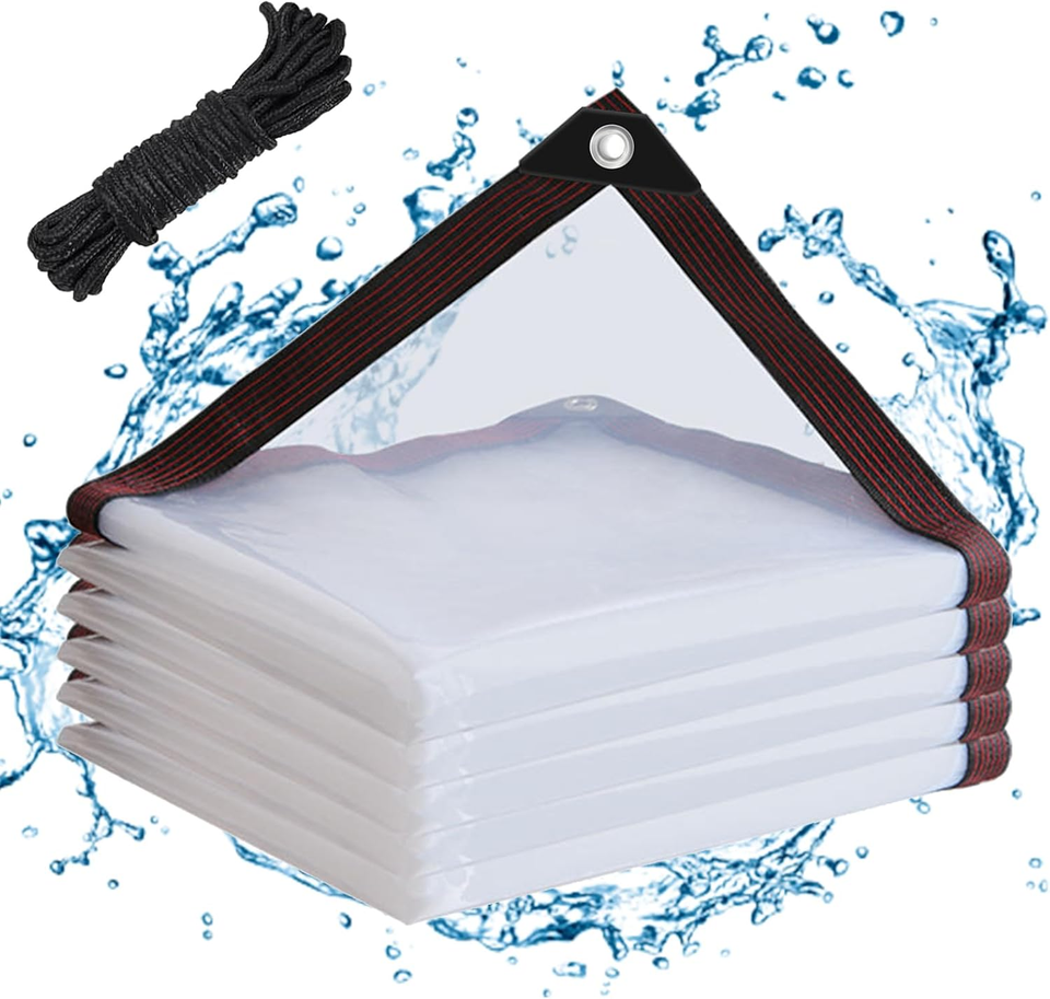 Clear Tarps Waterproof 4X6 with Grommets Clear Vinyl Tarp Heavy Duty ...