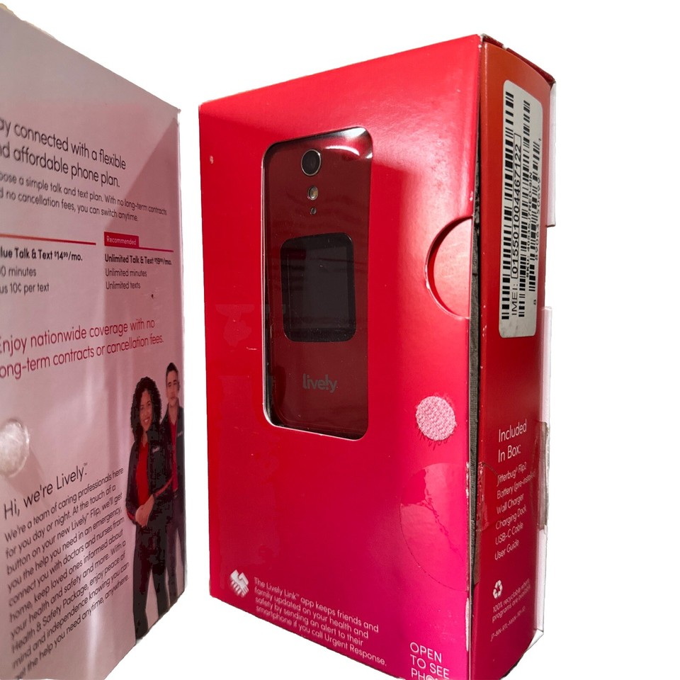 Lively Jitterbug Flip Cell Phone for Seniors Red | eBay