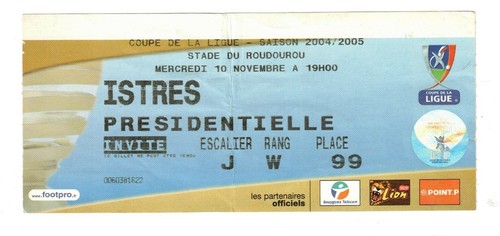 Collection Ticket : EA Guingamp - Istres 10/11/1004 Coupe Ligue | eBay