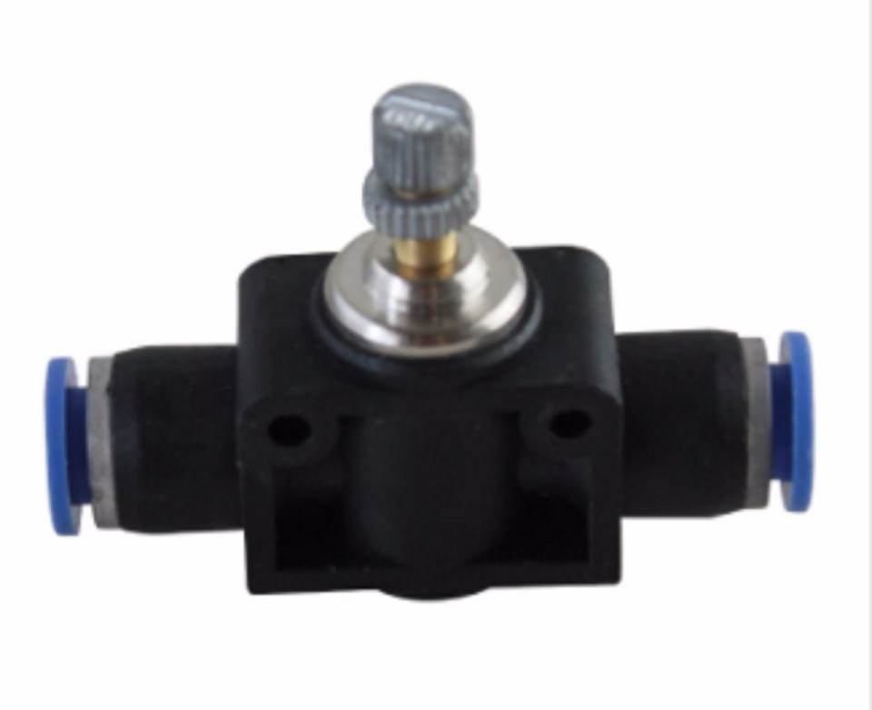 Straight 6mm Flow Control Valve pneumatic Regulator Throttle Push Fit ...