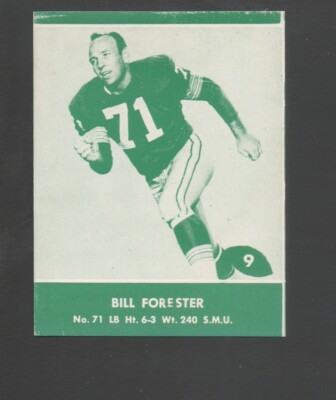 1961 Lake to Lake Football Card #9 Bill Forester-Green Bay Packer Near ...