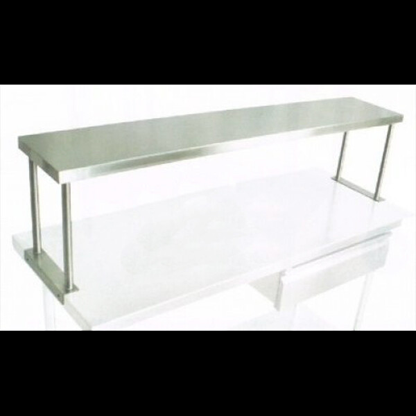 2134 x 300mm STAINLESS STEEL BENCH SINGLE OVERSHELF KITCHEN FOOD PREP ...