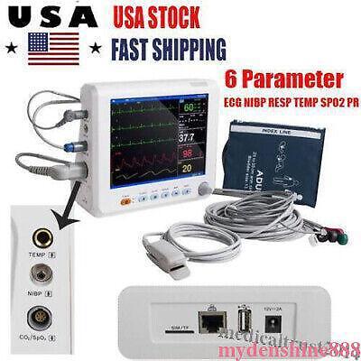 Portable 8" Medical Patient Monitor 6-parameter ICU Vital Signs ECG ...