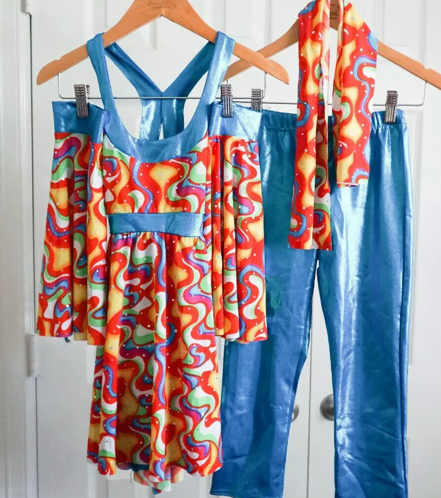 Costume Gallery 60's Groovy Bright Print Dance Costum… - Gem