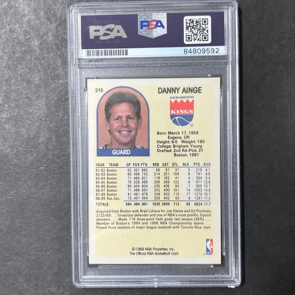 1988-89 NBA Hoops #215 Danny Ainge Signed Card Auto PSA Slabbed Suns | eBay