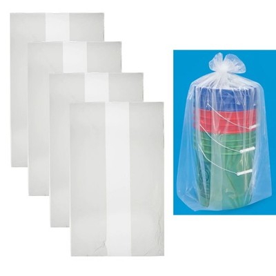 4 Pk Extra Large Poly Bags Clear 20"x18"x 36" 3 Mil Clear Gusseted ...