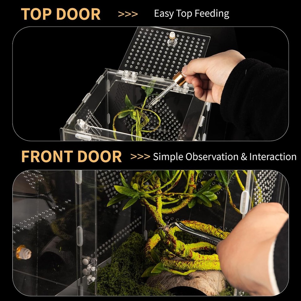 Acrylic Reptile Terrarium Easy Assembly, 11.8*7.9*7.9in, 11.8 * 7.9 * 7.9in | eBay
