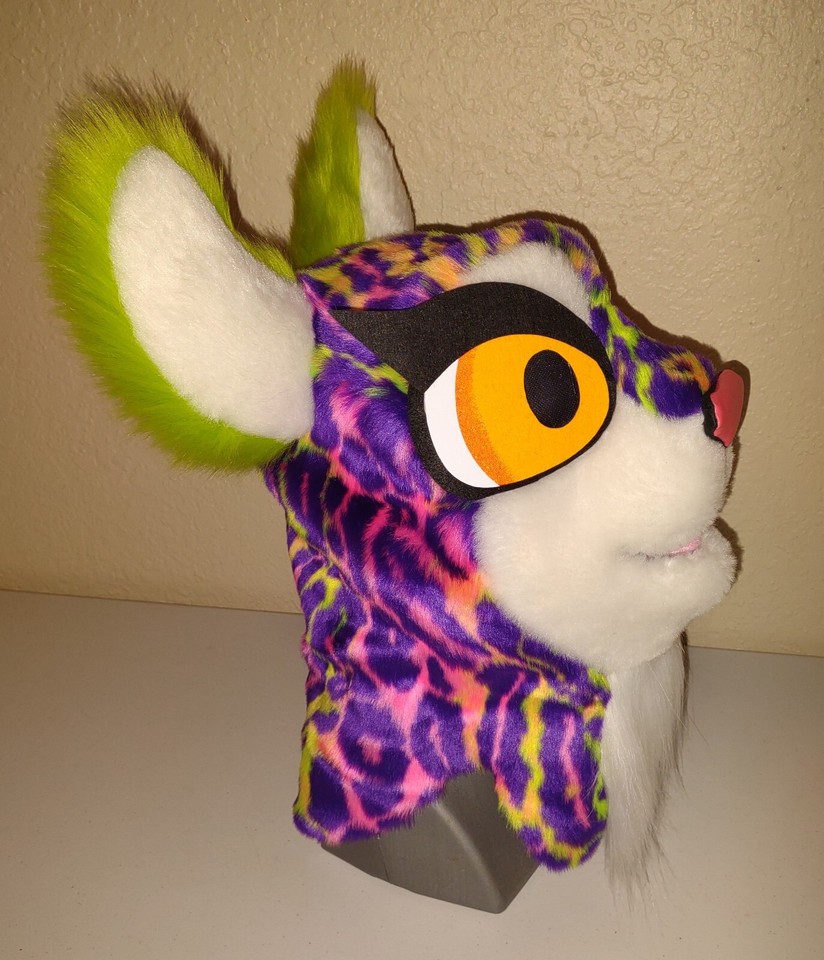 Neon Leopard Fursuit Partial Animal Costume Mascot Head And Tail! | eBay