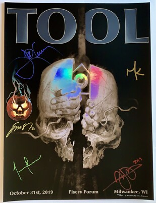 Tool signed Milwaukee Poster 2019 Halloween concert group auto fear ...