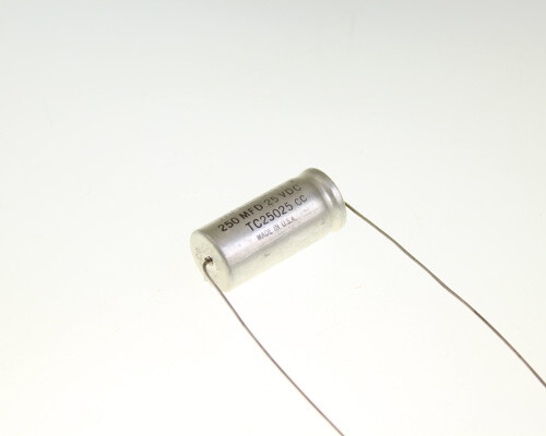 2x 250uF 25V Axial Electrolytic Aluminum Capacitor 250mfd 25VDC 85C 25 ...