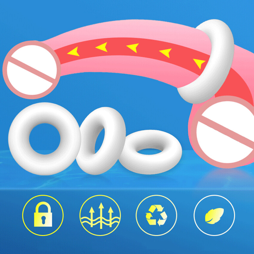 Set 3PCS Reusable Penis Stretcher Sleeve Girth-Enhancer Penis Extender ...