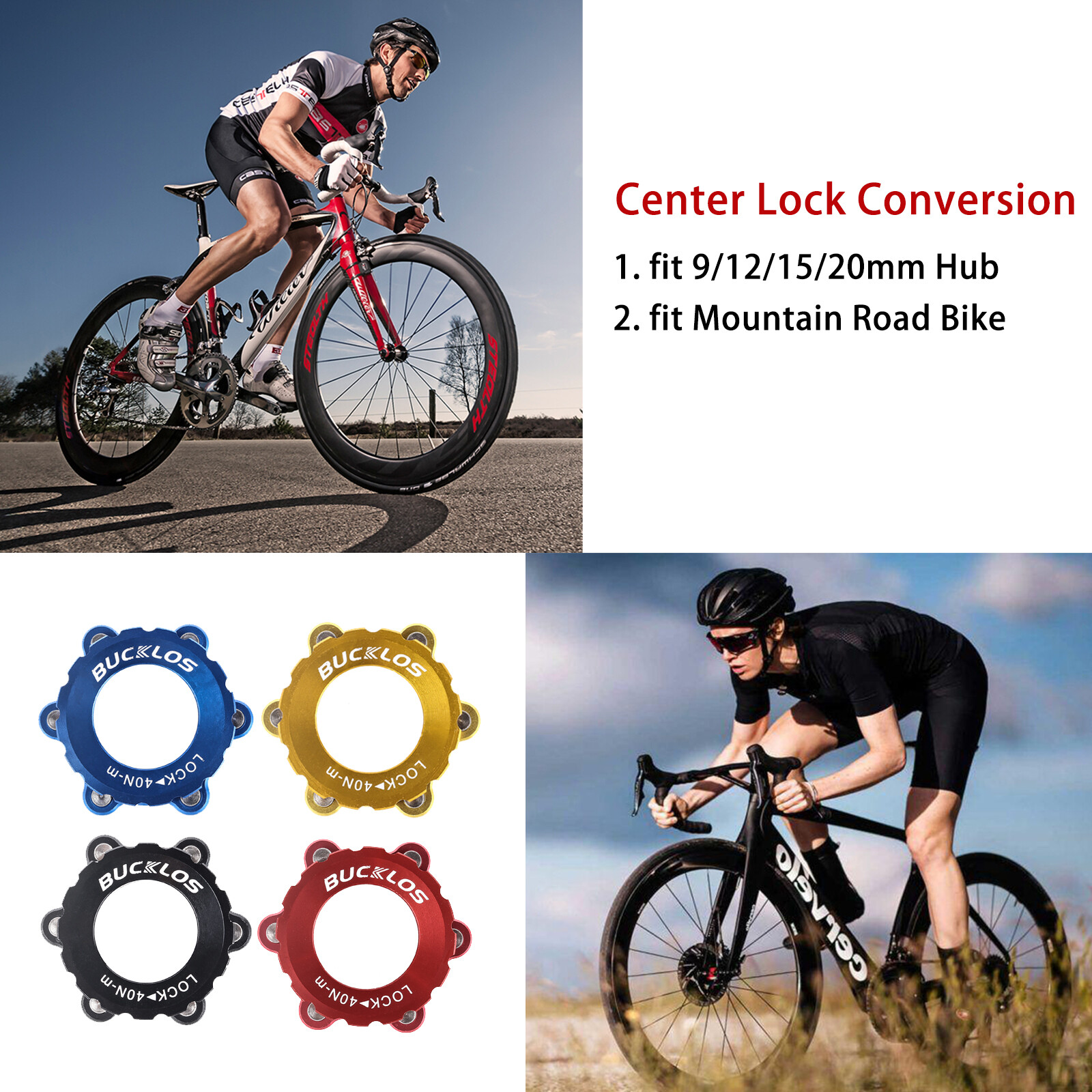 Disc Brake Adapter 6 Bolt TO Center Lock Rotor Lock Ring Aluminium Fit ...