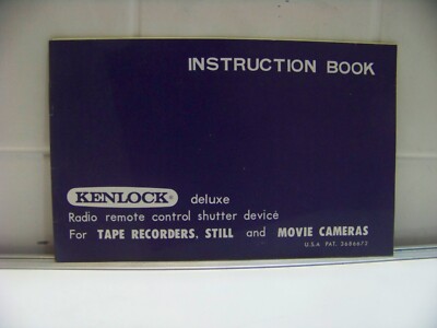 Vintage Kenlock deluxe instruction manual radio remote control shutter ...
