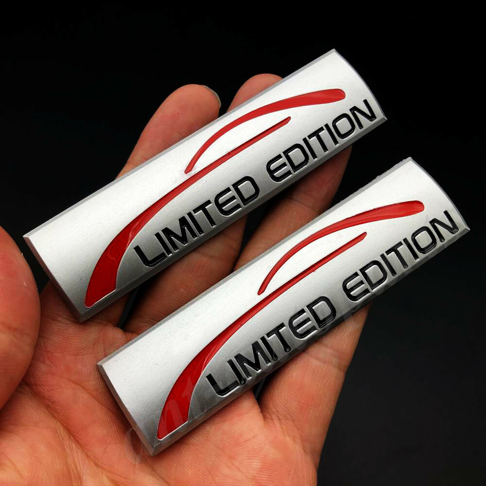2pcs Matte Silver Limited Edition Car Trunk Fender Emblem Badge Sticker ...