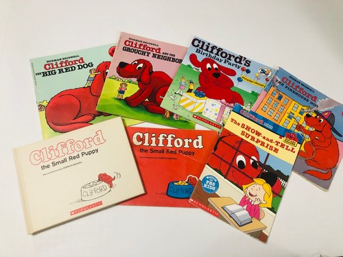 Lot 7 Clifford The Big Red Dog Hardcover & PB Books by Norman Bridwell ...