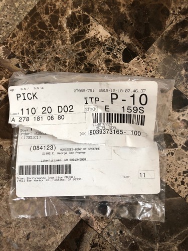 New Genuine Mercedes-Benz Oil Return Tube Upper Seal 2781810680 OEM Two ...