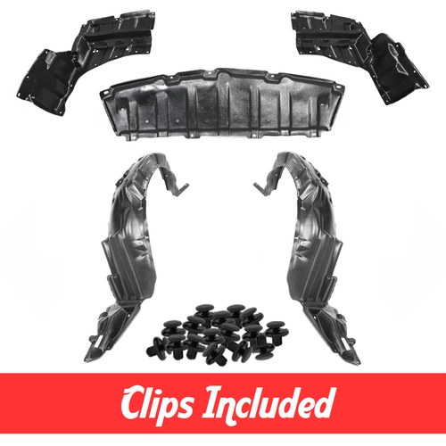 Fender Liner & Engine Under Cover Set w/ Clips For 2004-2009 Toyota ...