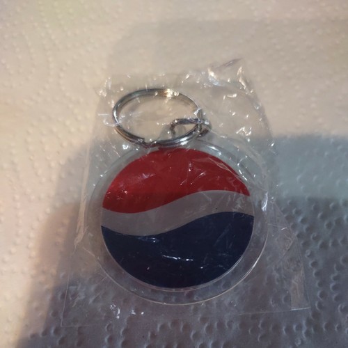 PEPSI COLA SODA DRINK KEYCHAIN 2" ROUND VERY CUTE SOUVENIR HARD PLASTIC ...