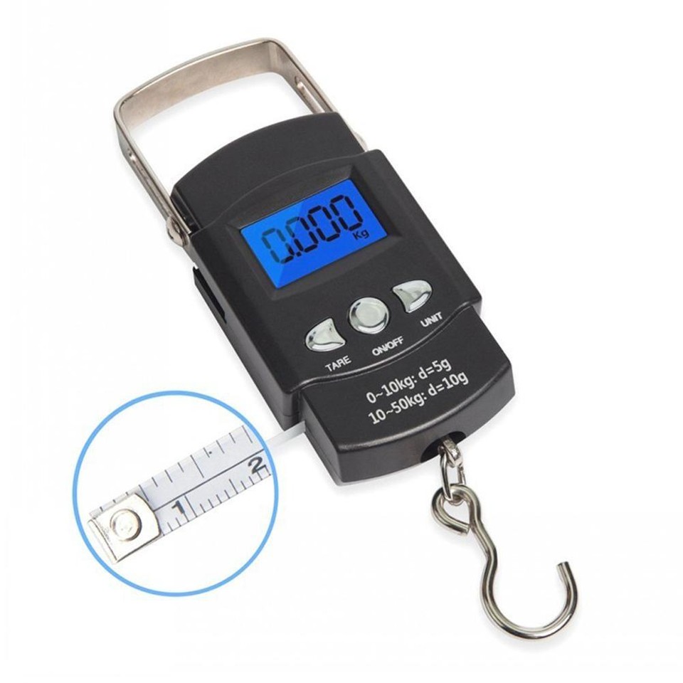Pocket Portable Digital Scale Hanging Hook Hand Held Weighing with Back ...